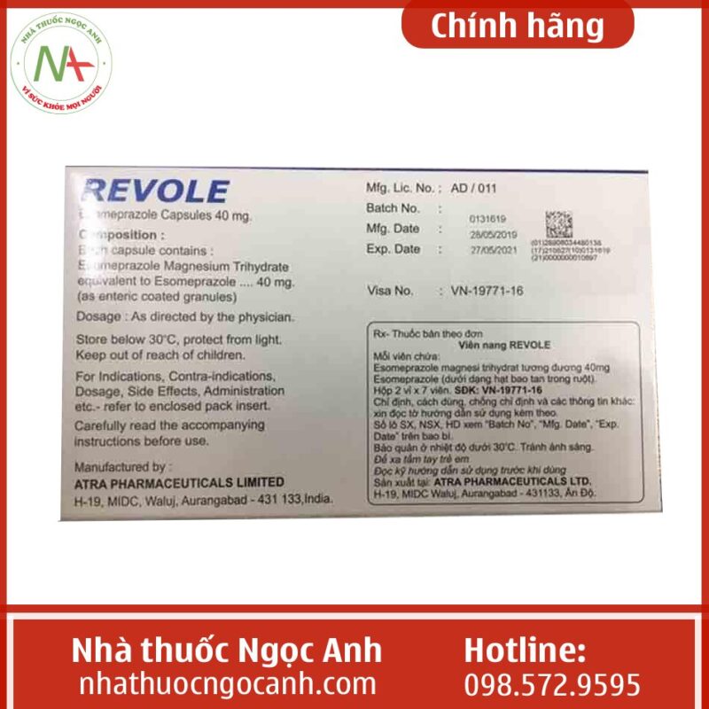 Thuốc Revole 40mg có tác dụng gì, mua ở đâu, giá bao nhiêu?