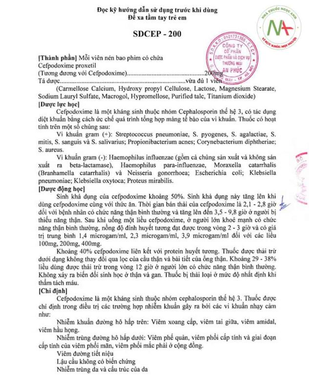 Thuốc SDcep-200 là thuốc gì, có tác dụng gì, giá bao nhiêu, mua ở đâu?