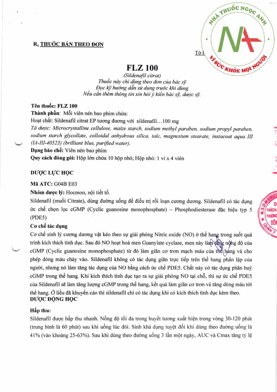 Thuốc FLZ 100 là thuốc gì, tác dụng gì, giá bao nhiêu, mua ở đâu?