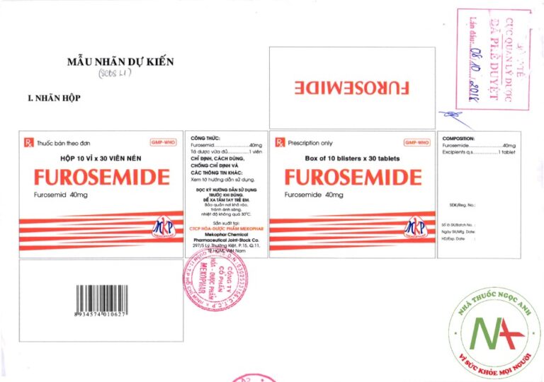Thuốc Furosemid 40mg Mekophar giá bao nhiêu, mua ở đâu?