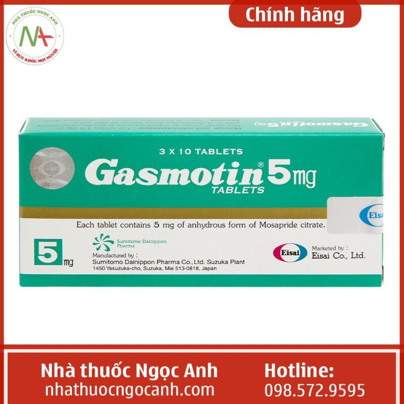 Thuốc Gasmotin 5mg là thuốc gì, giá bao nhiêu, mua ở đâu?