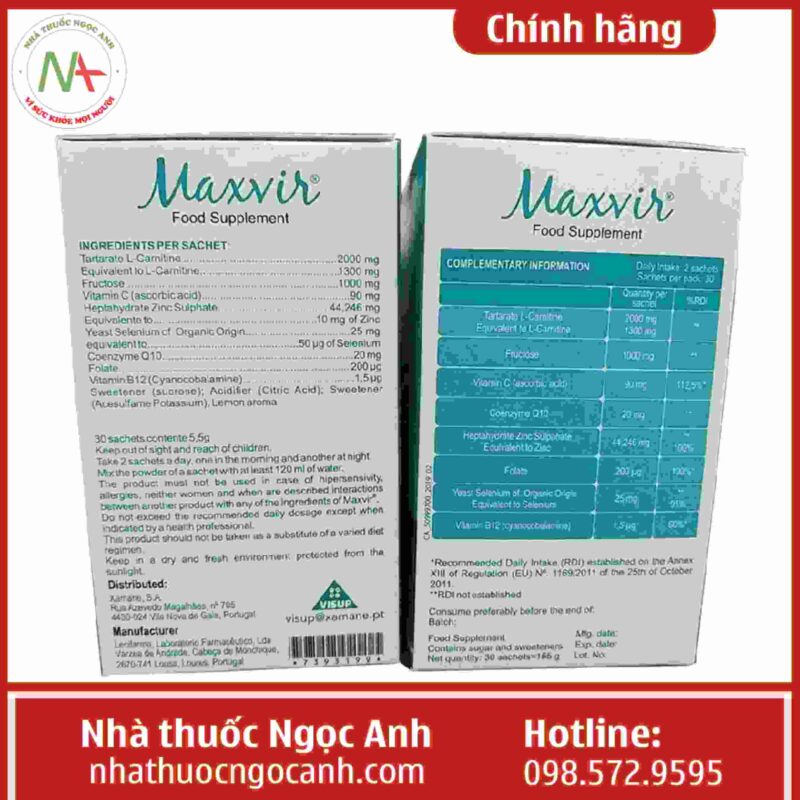 Thuốc Maxvir Food Supplement là thuốc gì, giá bao nhiêu, mua ở đâu?