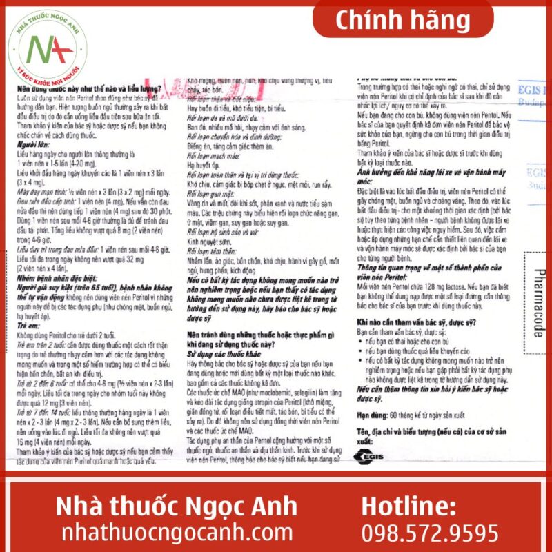 Thuốc Peritol 4mg Egis có trị biếng ăn không, mua ở đâu, giá bao nhiêu?