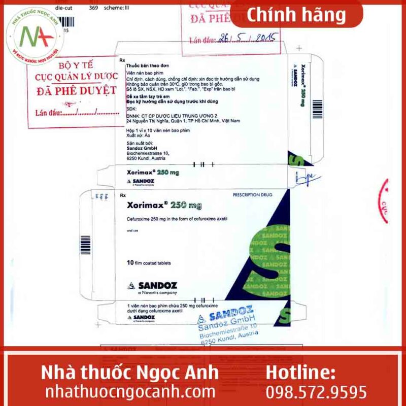 Thuốc Xorimax 250mg có tác dụng gì, giá bao nhiêu, mua ở đâu?