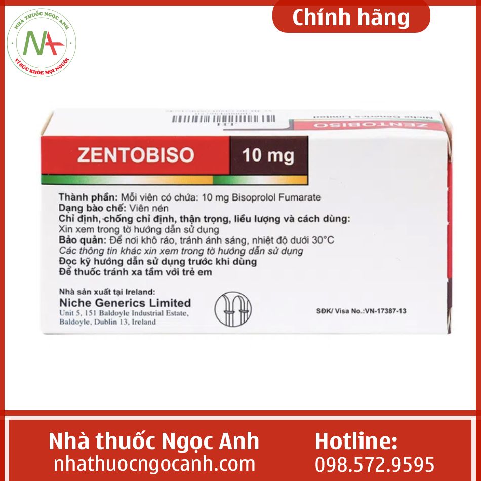 Thuốc Zentobiso 10mg là thuốc gì? Giá bao nhiêu? Mua ở đâu?