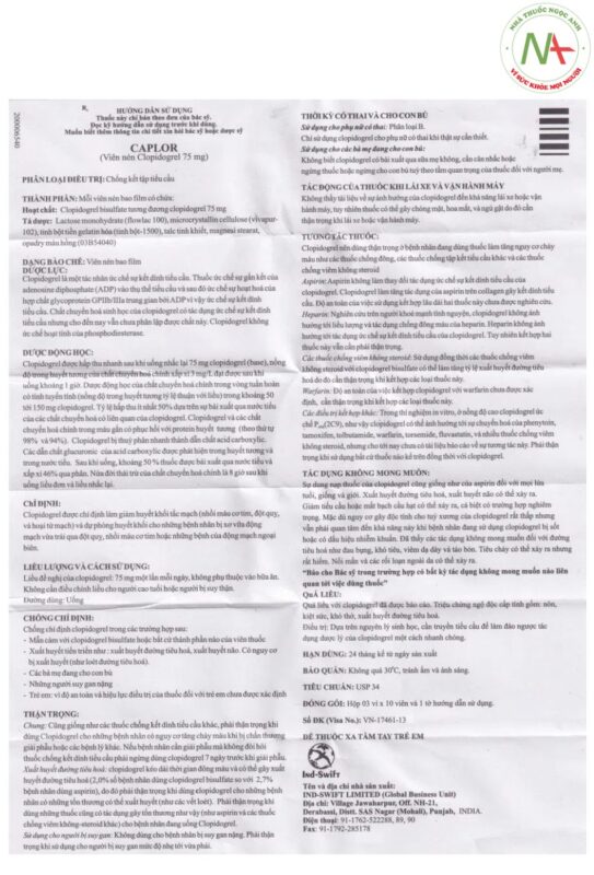 Thuốc Caplor 75mg là thuốc gì, có tác dụng gì, giá bao nhiêu, mua ở đâu