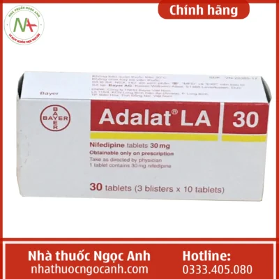 Thuốc Adalat LA 30 mg là thuốc gì, tác dụng gì, giá bao nhiêu, mua ở đâu