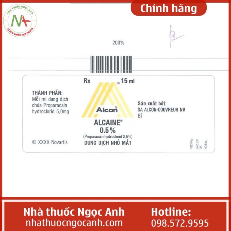 Thuốc tê nhỏ mắt Alcaine 0,5% 15ml có giá bao nhiêu, mua ở đâu?