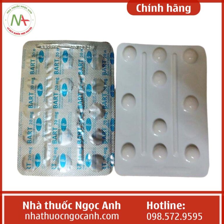 Thuốc Bart 20mg coated tablets liều dùng, giá bao nhiêu, mua ở đâu?