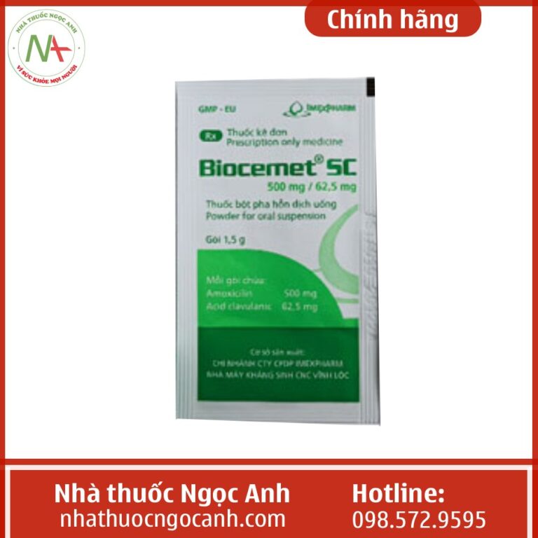 Thuốc Biocemet SC 500mg/62,5mg là thuốc gì, mua ở đâu, giá bao nhiêu?