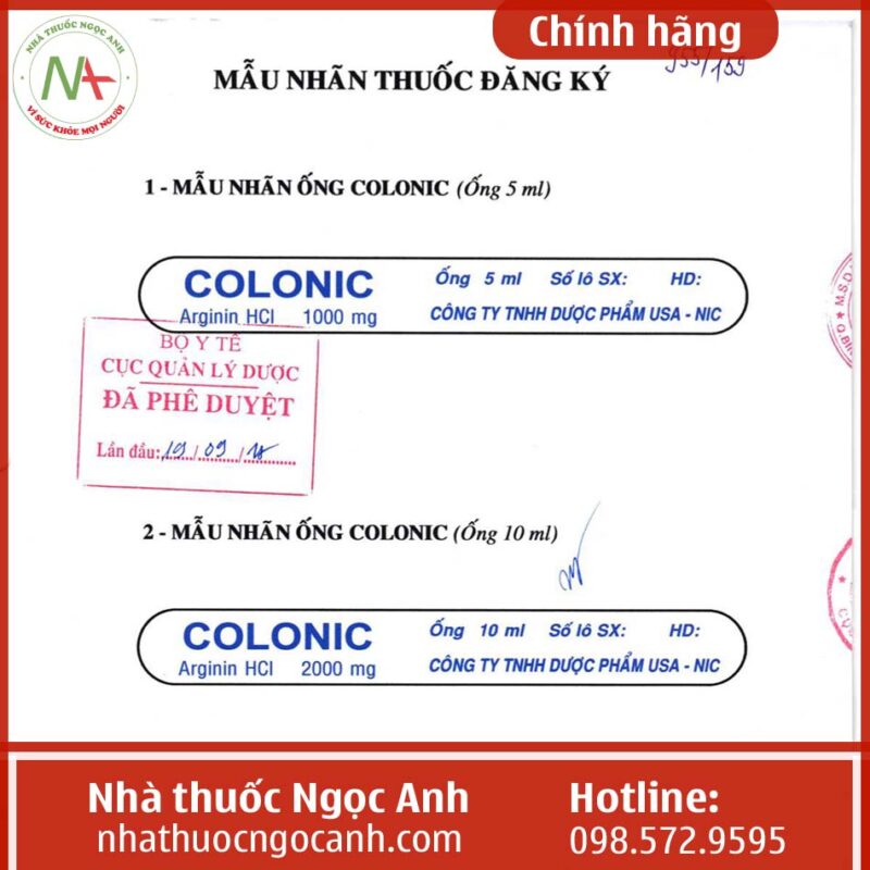 Thuốc Colonic ống 5ml (1000mg) là gì, giá bao nhiêu, mua ở đâu?