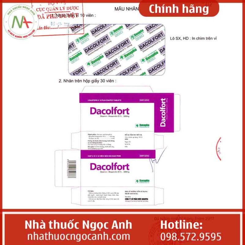 Thuốc Dacolfort 500mg có tác dụng gì, giá bao nhiêu, mua ở đâu?