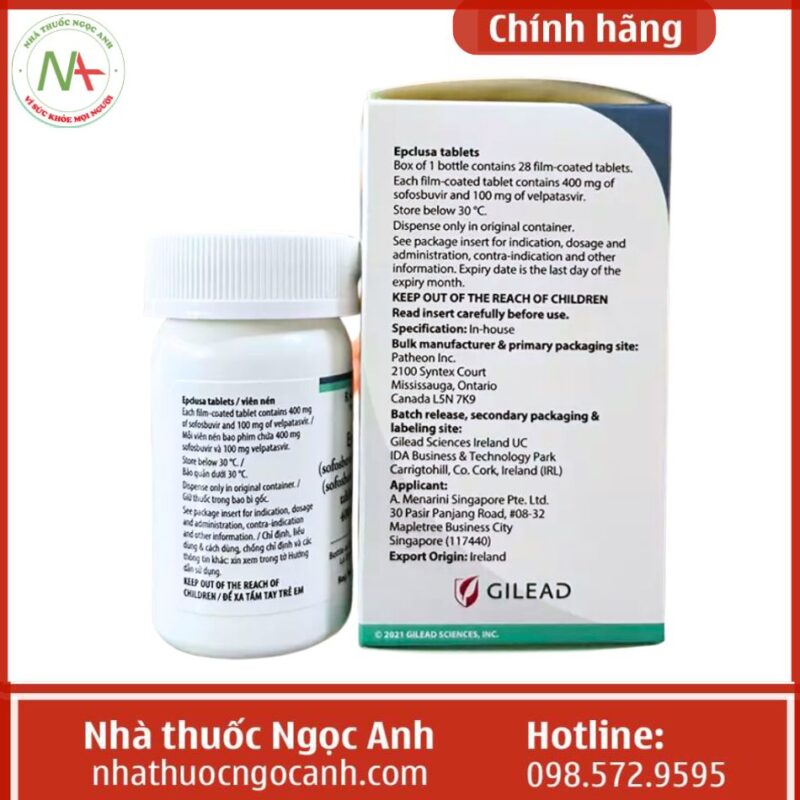 Thuốc Epclusa 400mg/100mg là thuốc gì, giá bao nhiêu, mua ở đâu