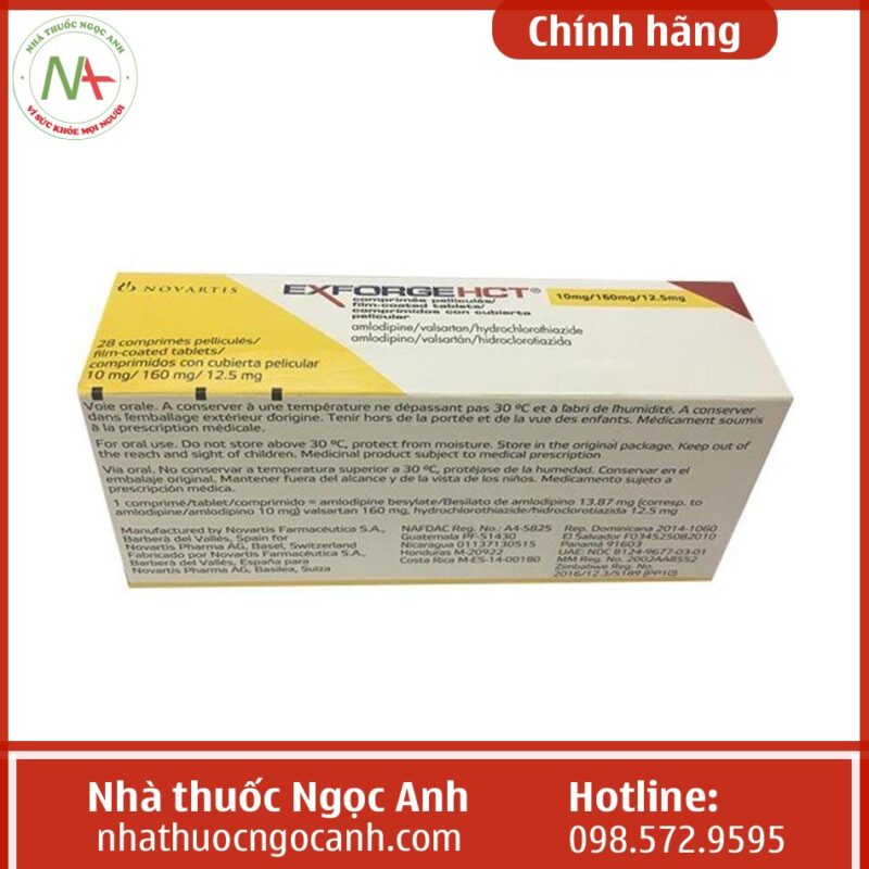 Thuốc Exforge HCT 10mg/160mg/12.5mg mua ở đâu, giá bao nhiêu?