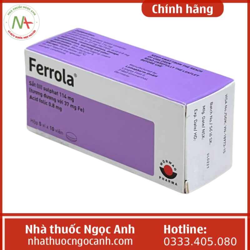 Thuốc Ferrola (37+0.8mg) là thuốc gì, giá bao nhiêu, mua ở đâu?