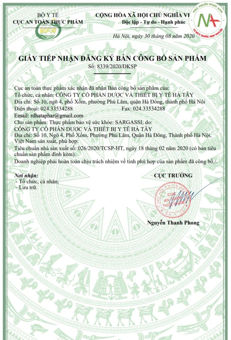 Thuốc Sargassi là thuốc gì, mua ở đâu, giá bao nhiêu, tác dụng gì?