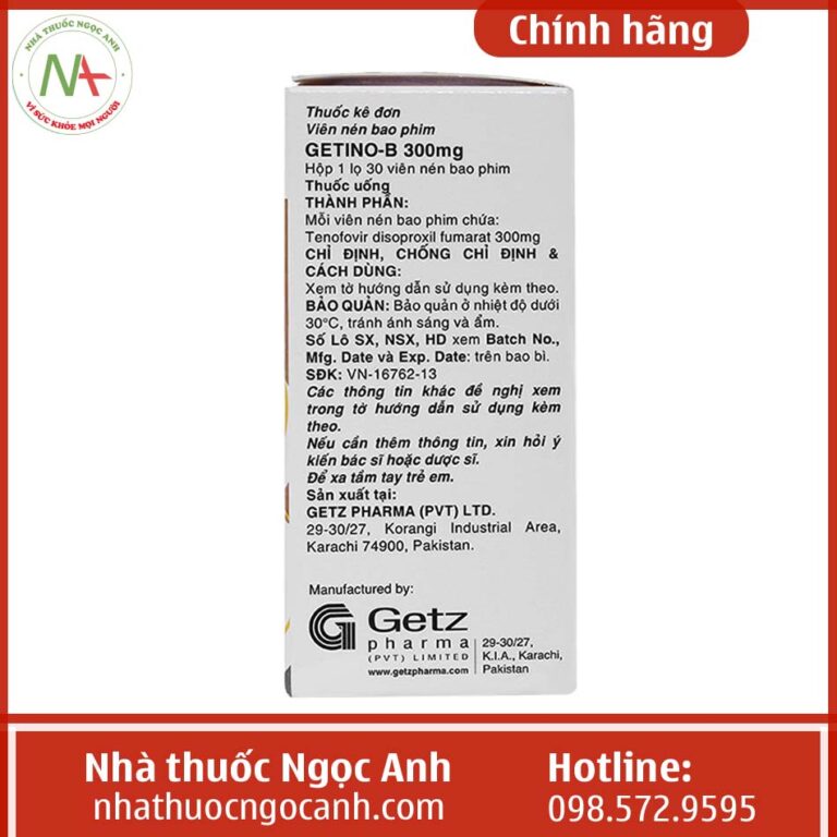 Thuốc Getino-B 300mg có tác dụng gì, giá bao nhiêu, mua ở đâu?