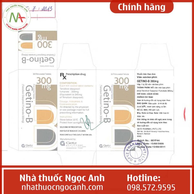 Thuốc Getino-B 300mg có tác dụng gì, giá bao nhiêu, mua ở đâu?