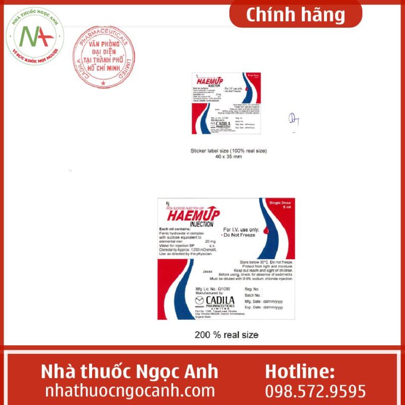 Thuốc HAEM UP injection có tác dụng gì, mua ở đâu, giá bao nhiêu?