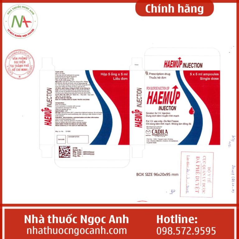 Thuốc HAEM UP injection có tác dụng gì, mua ở đâu, giá bao nhiêu?