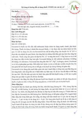 Thuốc Vinzix 40mg là thuốc gì, tác dụng gì, giá bao nhiêu, mua ở đâu?