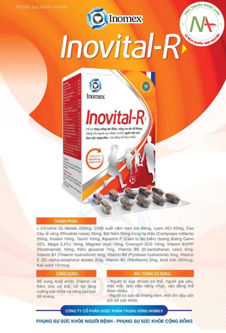Inovital-R là thuốc gì, giá bao nhiêu, mua ở đâu, có tác dụng gì?