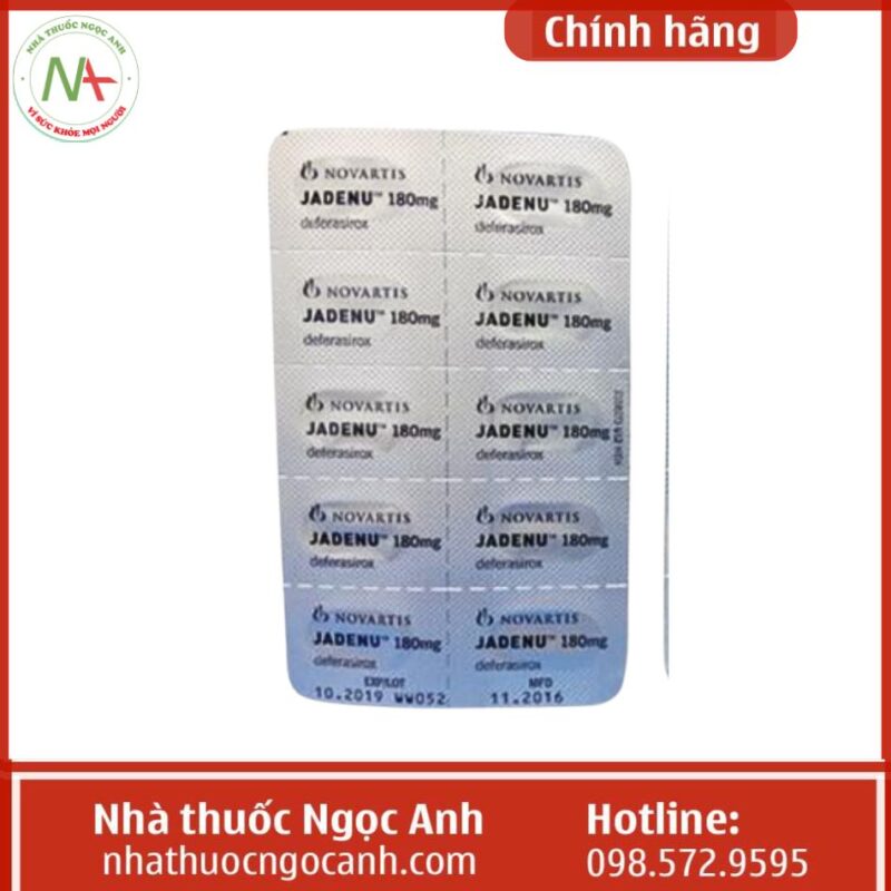Thuốc Jadenu 180mg có tác dụng gì, giá bao nhiêu, mua ở đâu?