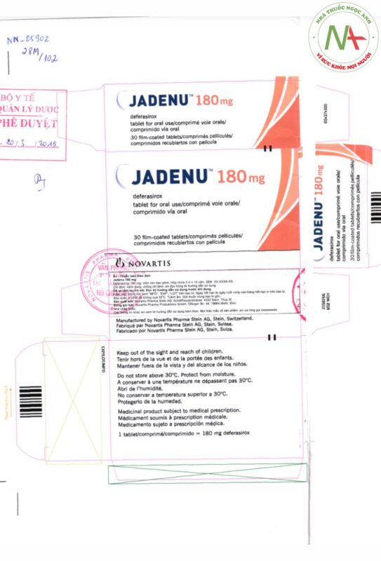 Thuốc Jadenu 180mg là thuốc gì, giá bao nhiêu, mua ở đâu?