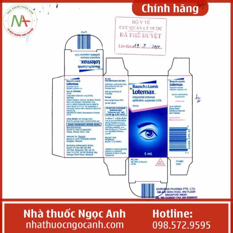 Thuốc nhỏ mắt Lotemax 0.5% có tác dụng gì, mua ở đâu, giá bao nhiêu?