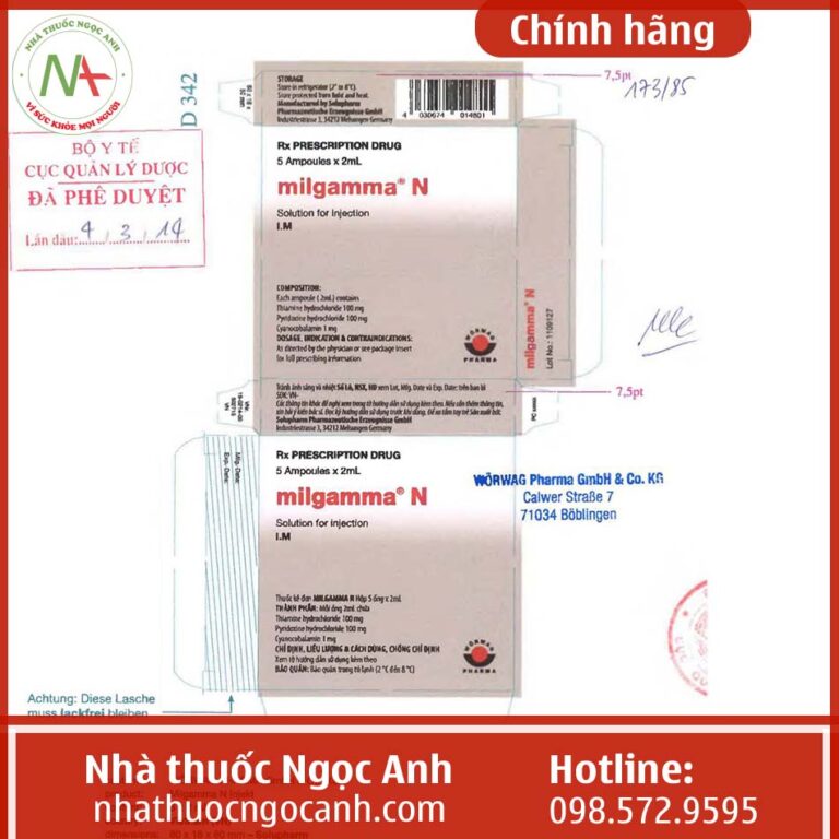 Thuốc Milgamma N (dạng tiêm) 2ml là thuốc gì, giá bao nhiêu, mua ở đâu
