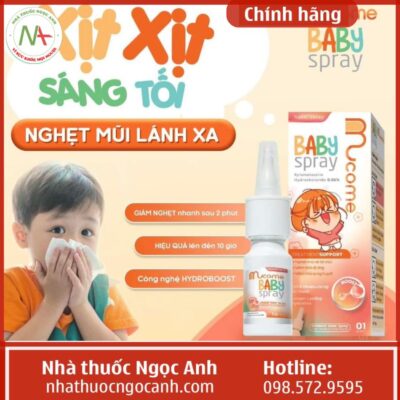 Thuốc xịt mũi Mucome Baby Spray có giá bao nhiêu, mua ở đâu?