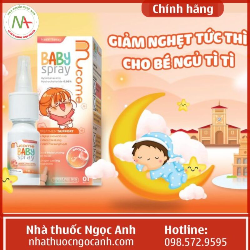 Thuốc xịt mũi Mucome Baby Spray có giá bao nhiêu, mua ở đâu?