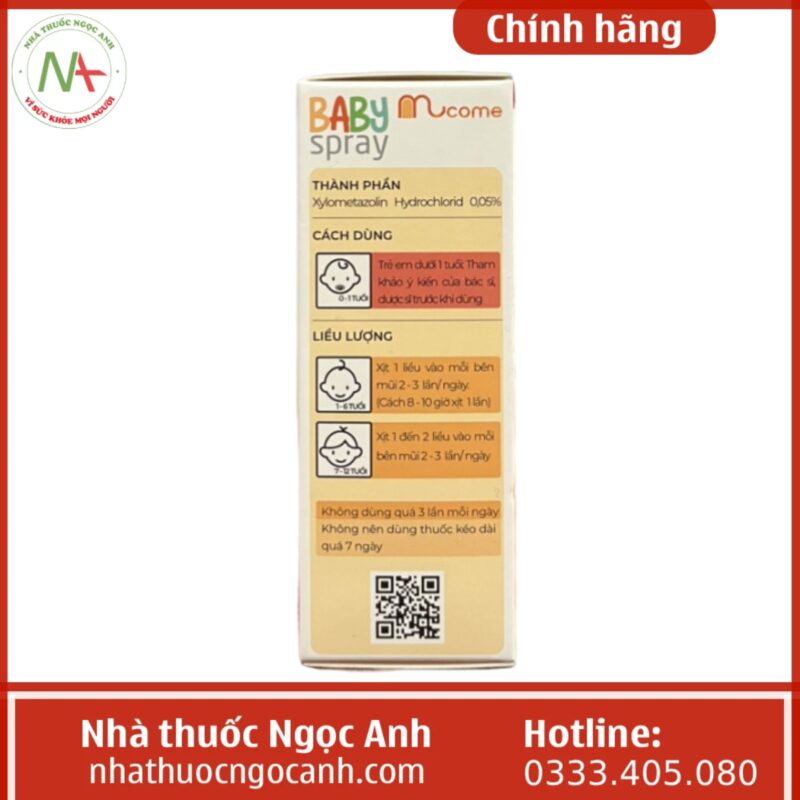 Thuốc xịt mũi Mucome Baby Spray có giá bao nhiêu, mua ở đâu?