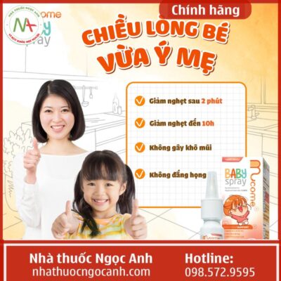 Thuốc xịt mũi Mucome Baby Spray có giá bao nhiêu, mua ở đâu?