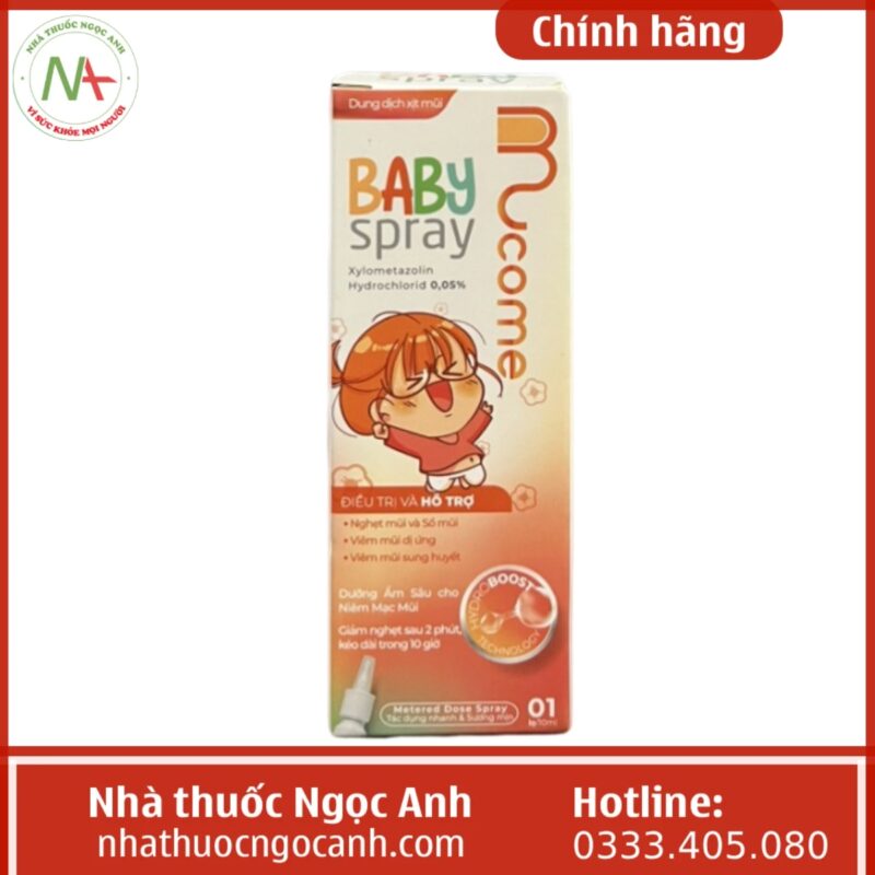 Thuốc xịt mũi Mucome Baby Spray có giá bao nhiêu, mua ở đâu?