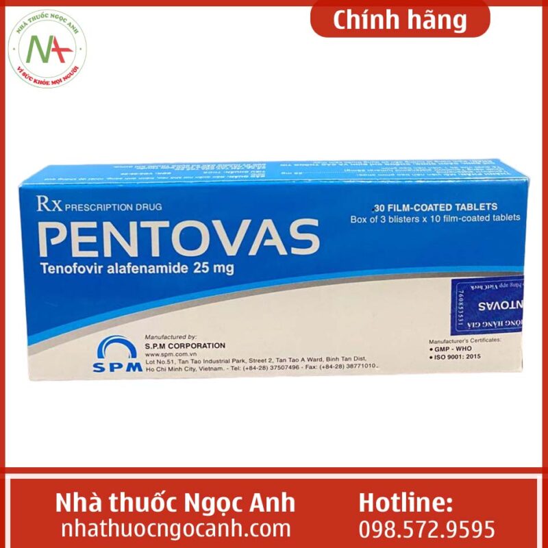 Thuốc Pentovas 25mg có tác dụng gì, giá bao nhiêu, mua ở đâu?