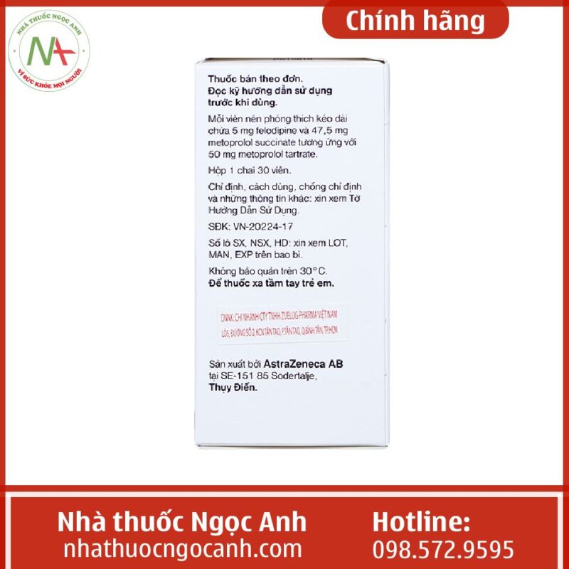 Thuốc Plendil Plus 5/50mg thời gian tác dụng, mua ở đâu, giá bao nhiêu?