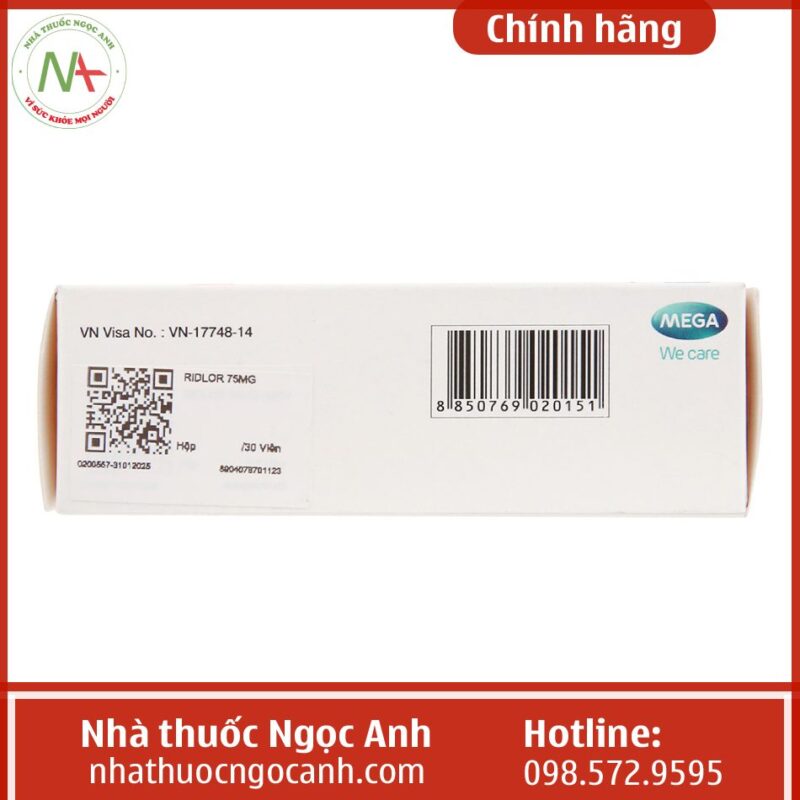 Thuốc Ridlor 75mg có tác dụng gì, mua ở đâu, giá bao nhiêu?