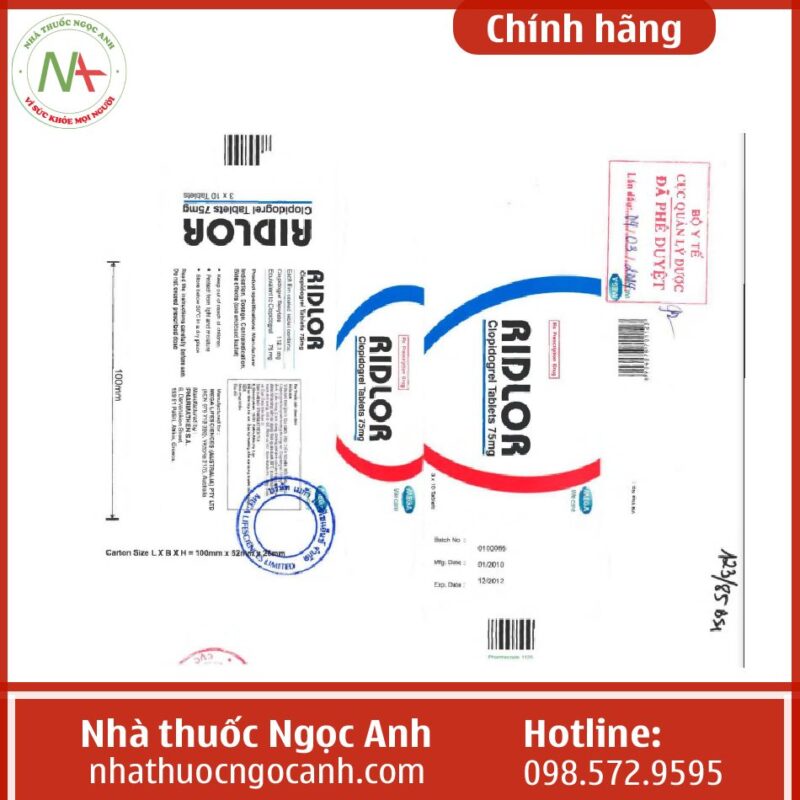Thuốc Ridlor 75mg có tác dụng gì, mua ở đâu, giá bao nhiêu?