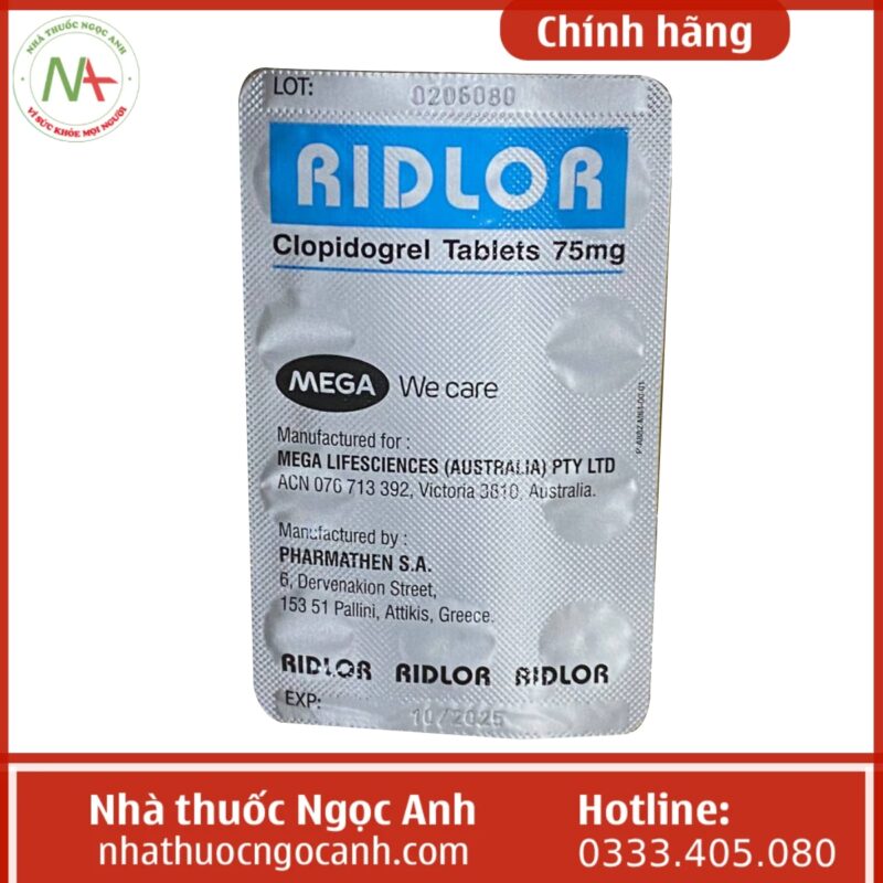 Thuốc Ridlor 75mg là thuốc gì, có tác dụng gì, mua ở đâu, giá bao nhiêu?