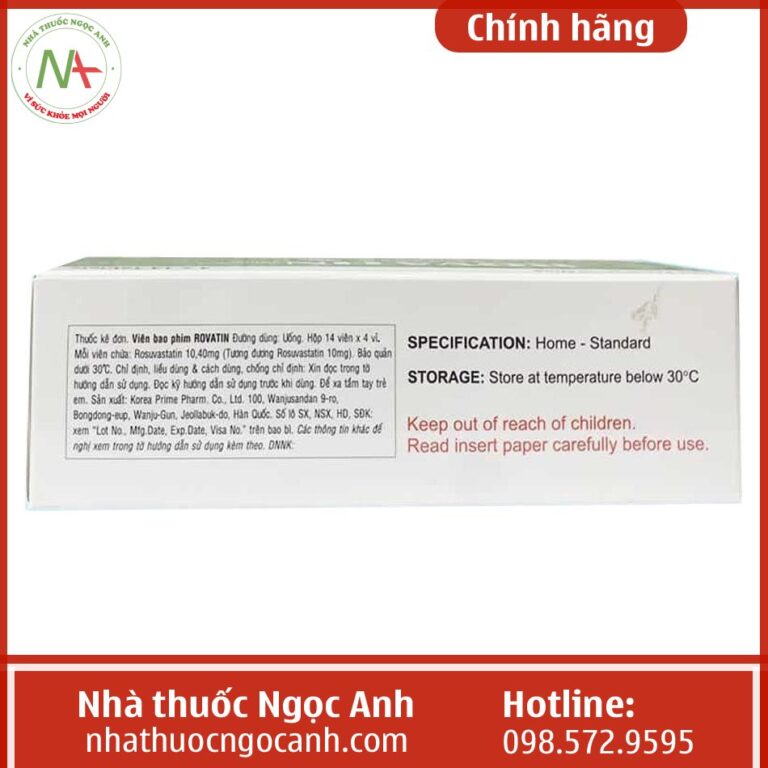 Thuốc Rovatin Film-coated Tablet 10mg mua ở đâu, giá bao nhiêu?