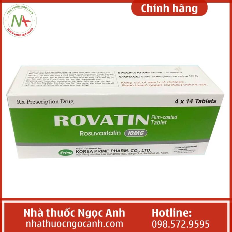 Thuốc Rovatin Film-coated Tablet 10mg mua ở đâu, giá bao nhiêu?