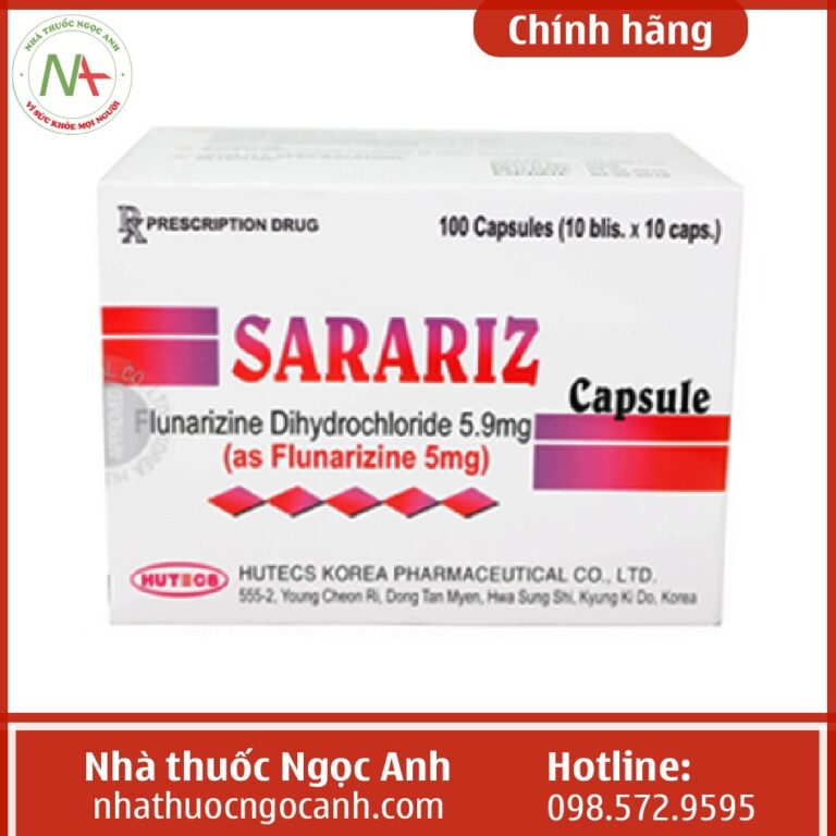 Thuốc Sarariz Cap. 5mg là thuốc gì, mua ở đâu, giá bao nhiêu?