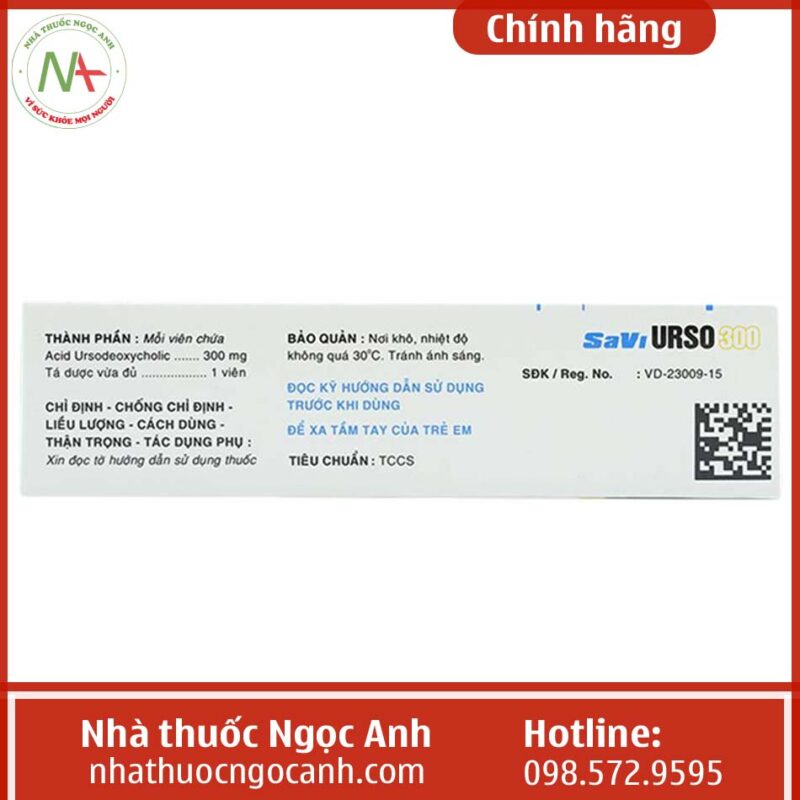 Thuốc Savi Urso 300 có tác dụng gì, giá bao nhiêu, mua ở đâu?