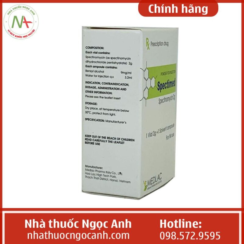 Thuốc Spectimed 2g có tác dụng gì, mua ở đâu, giá bao nhiêu?