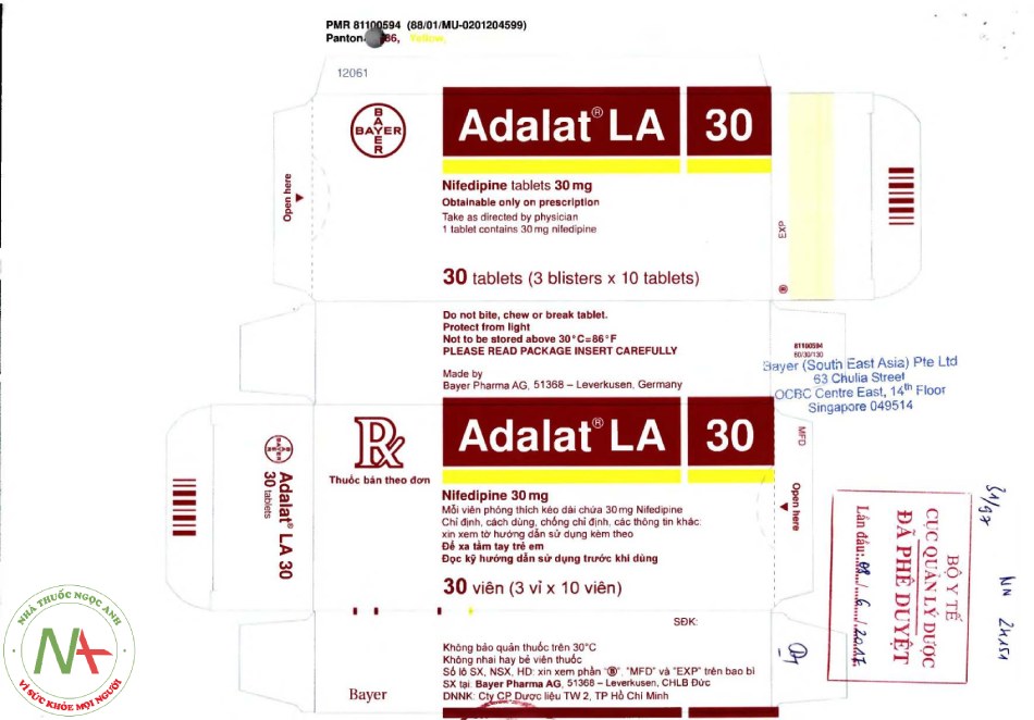 Thuốc Adalat LA 30mg là thuốc gì, giá bao nhiêu, mua ở đâu?
