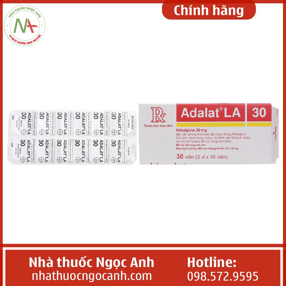 Thuốc Adalat LA 30mg là thuốc gì, giá bao nhiêu, mua ở đâu?