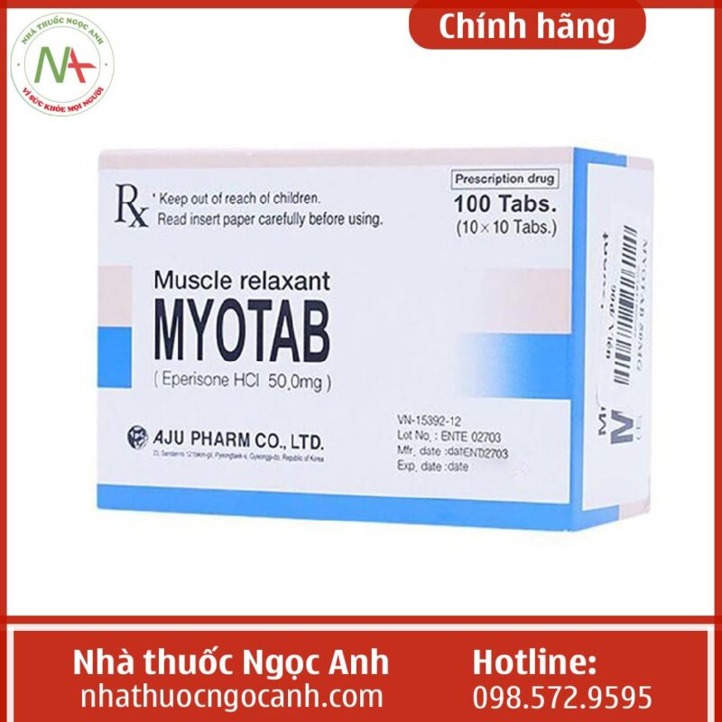 Thuốc Myotab 50mg là thuốc gì, có tác dụng gì giá bao nhiêu, mua ở đâu?