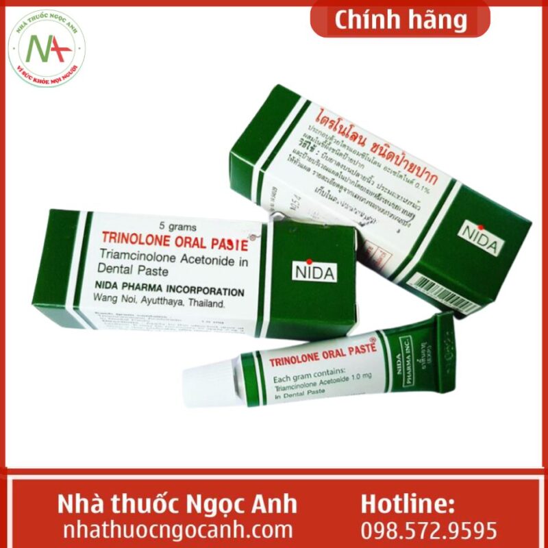 Thuốc nhiệt miệng Trinolone oral paste Thái Lan giá bao nhiêu, mua ở đâu?