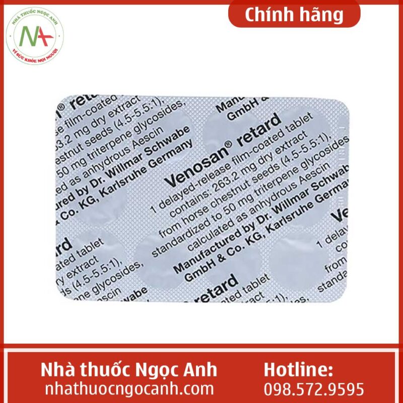 Thuốc Venosan retard 50mg có tác dụng gì, mua ở đâu, giá bao nhiêu?